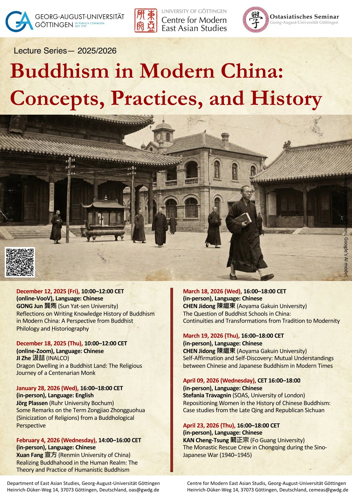 Lecture Series -Buddhism 2025/2026 Buddhism in Modern China: Concepts ...